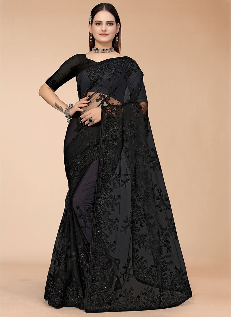 Net Saree With Kalamkari