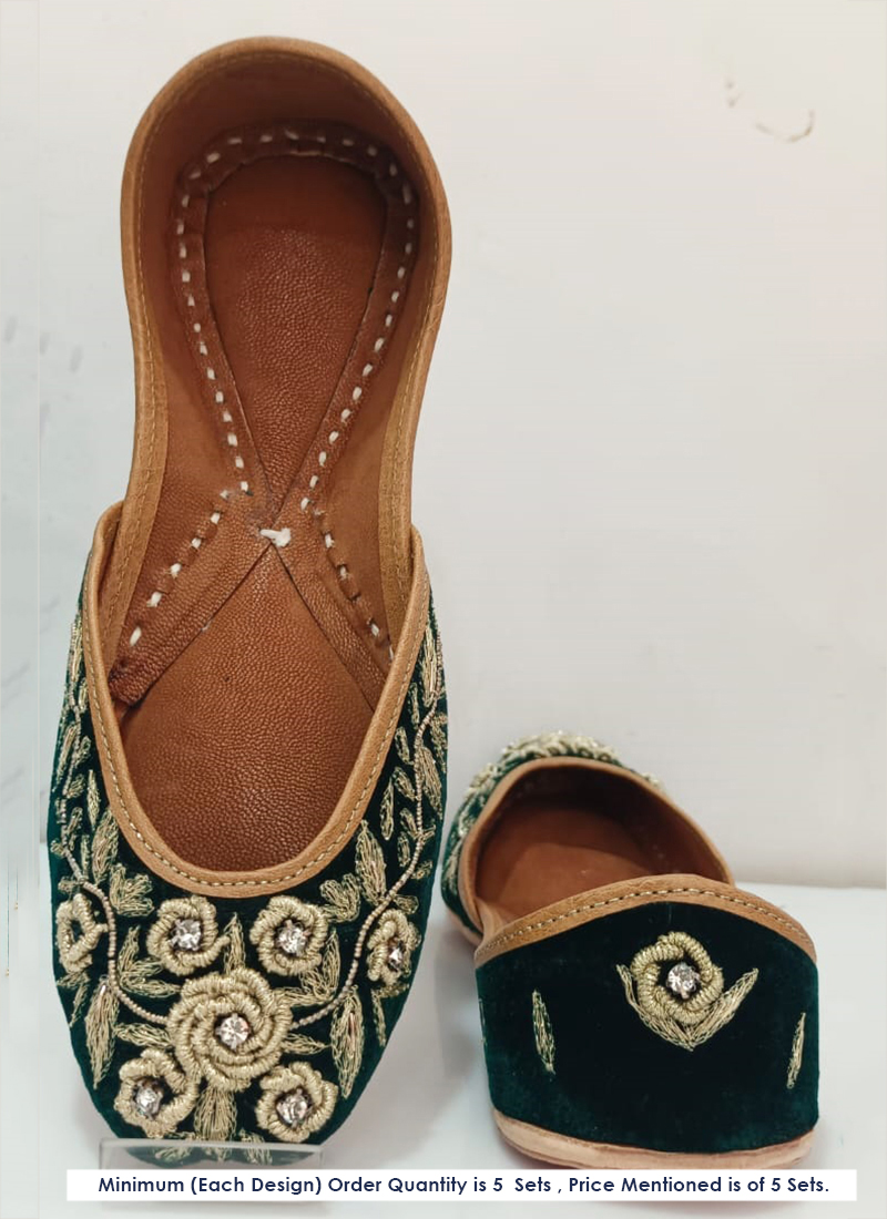 Rama Blue Kasab Work Designer Jutti (Set Of 5 Size 36 To 40) Catalog