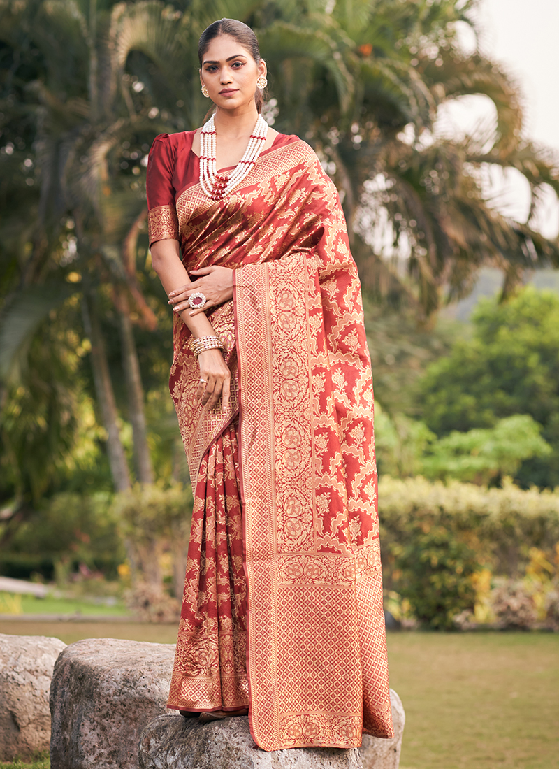 Maroon Colour Silk Fabric Designer, 40% OFF