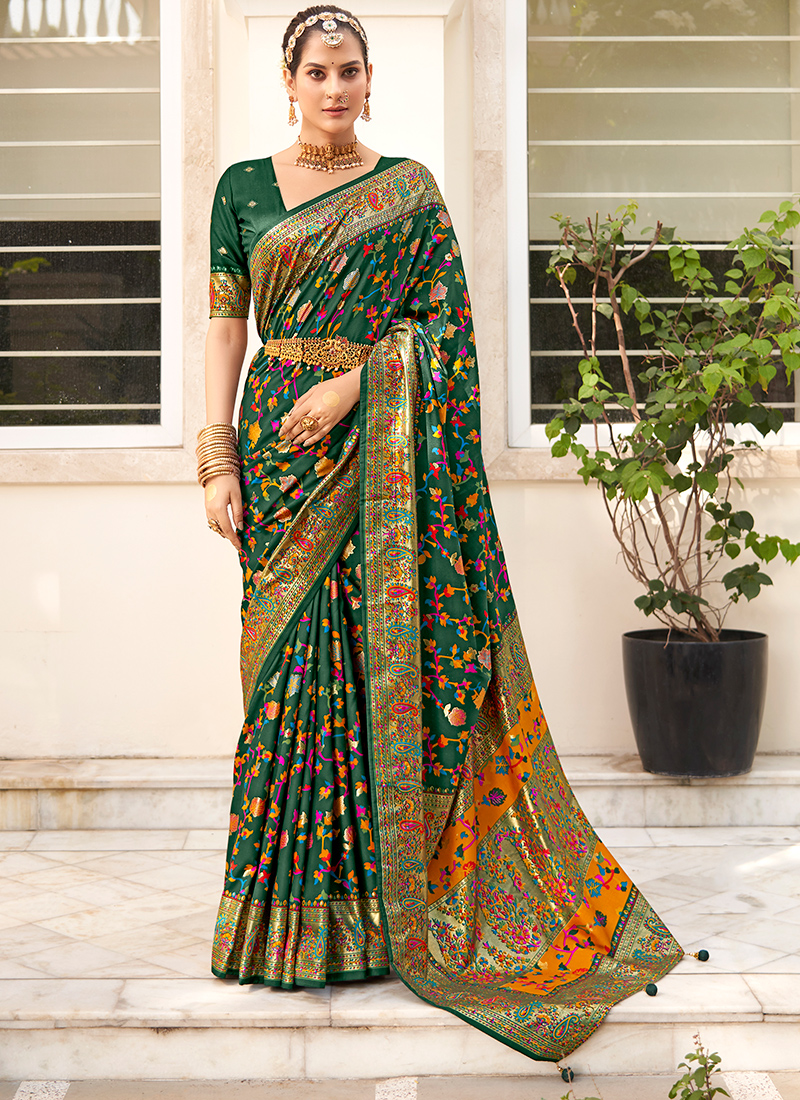 Pashmina Velvet Tussar Silk Wholesale Pico Fall Border Sarees 10 Pieces ...