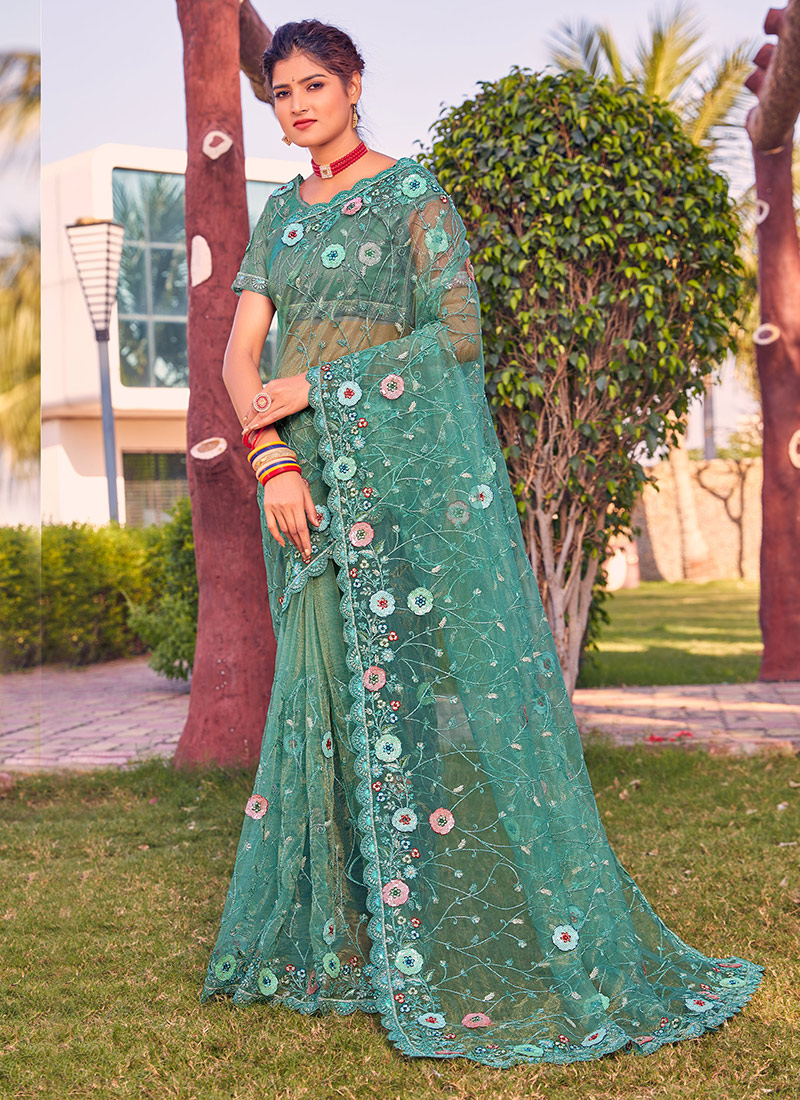Designer Net Wholesale Sarees 6 Pieces Catalog Catalog