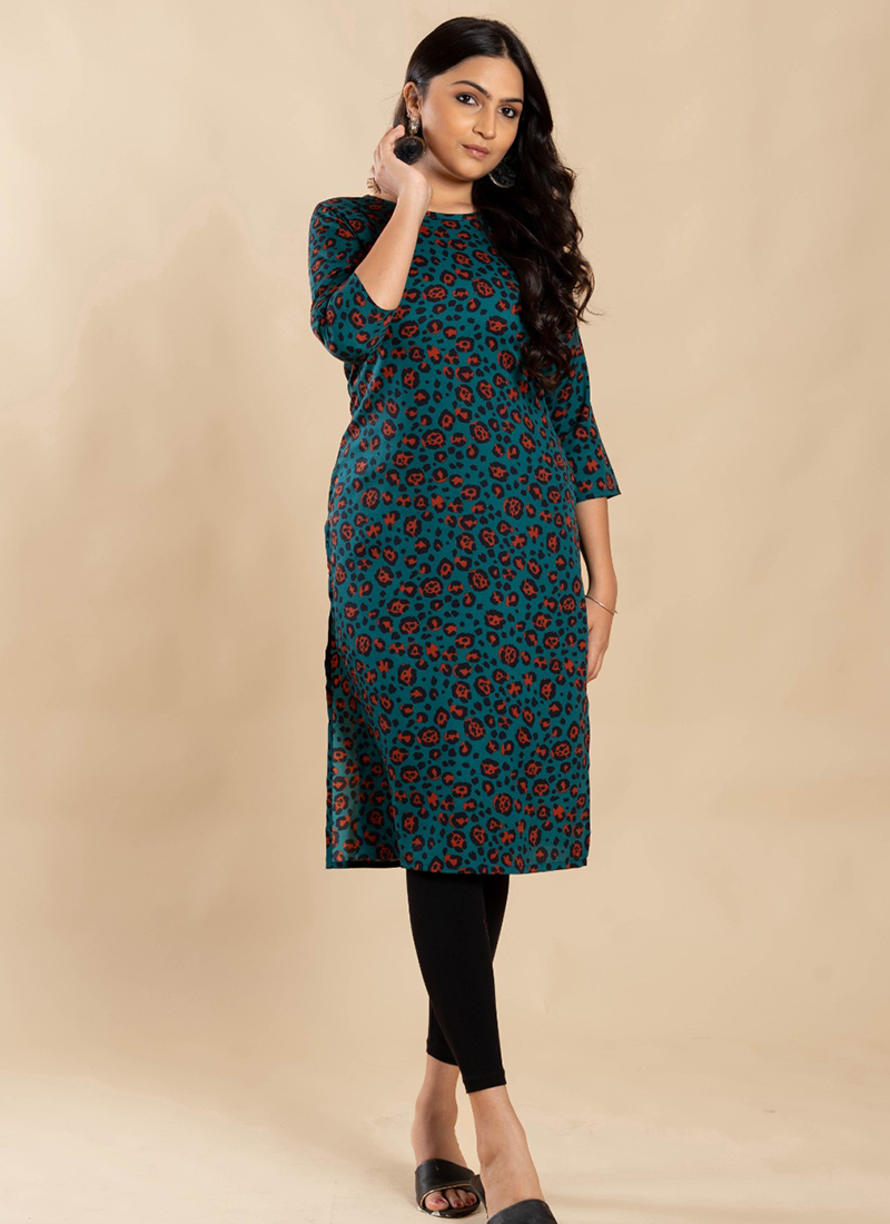 Buy Rama Crepe Office Wear Printed Work Kurti Online From Wholesale Salwar.