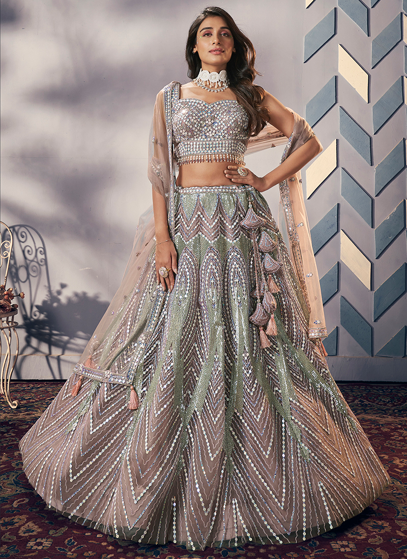 Kali Net Hand Work Wholesale Bridal Readymade Lehenga Cholis 4 Pieces ...