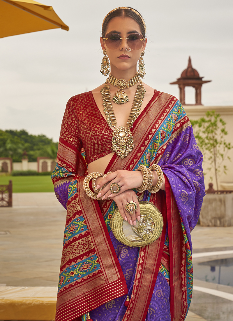 Buy Purple Sigma Silk Traditional Wear Digital Printed Saree Online ...