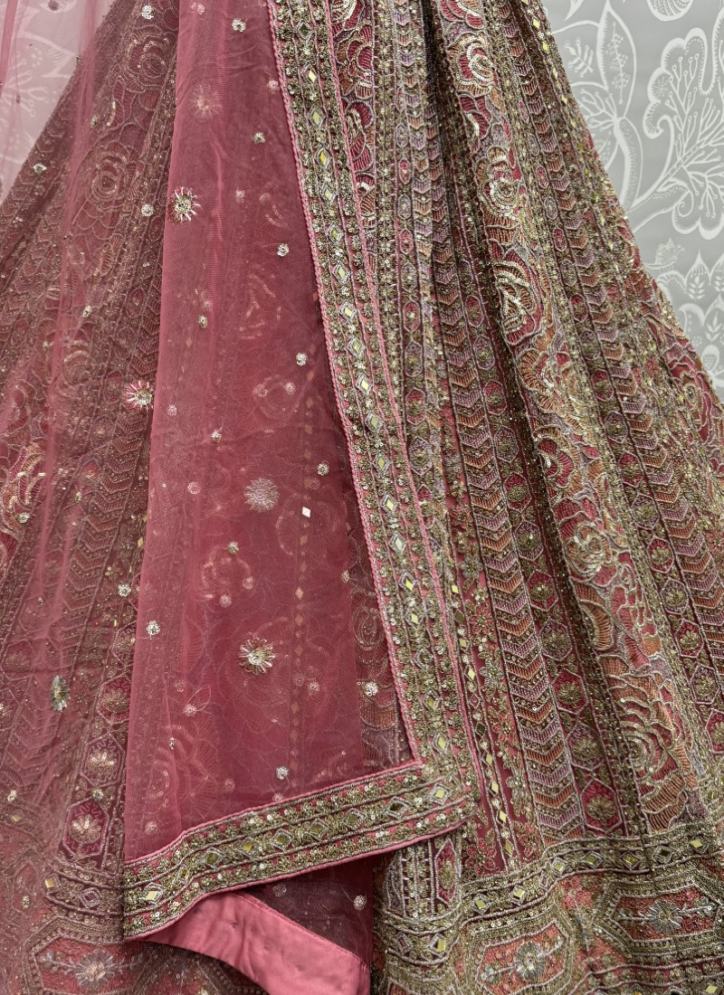 Buy Net Pyazi Party Wear Embroidery Work Lehenga Choli Online From ...