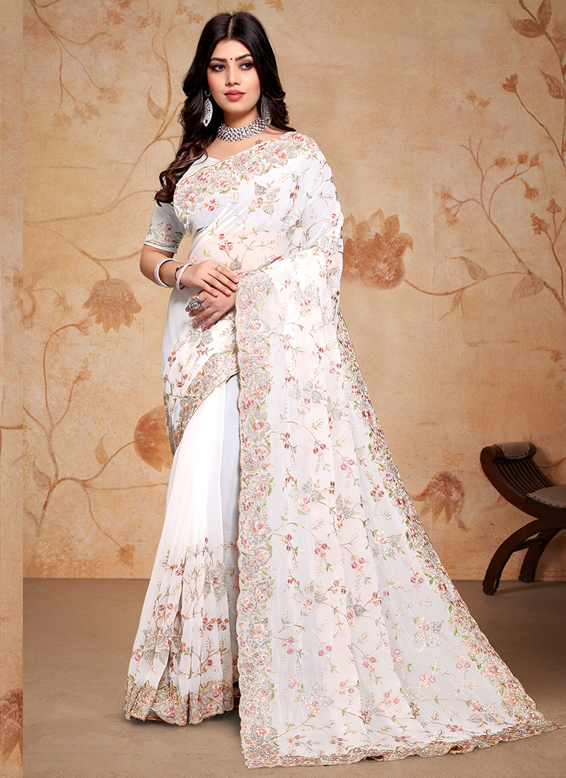 White saree for wedding 60 photos - Astyledwedding.com
