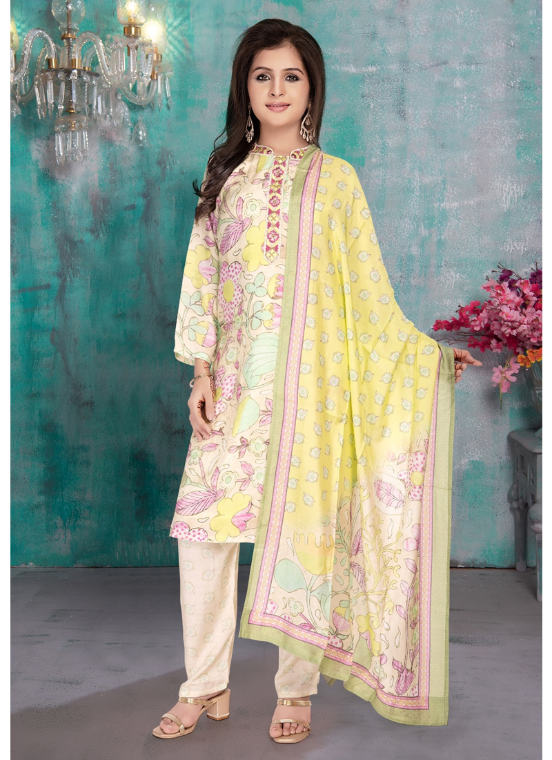 Buy Premium Multi Color Festival Wear Printed Readymade Kids Kurti Set ...