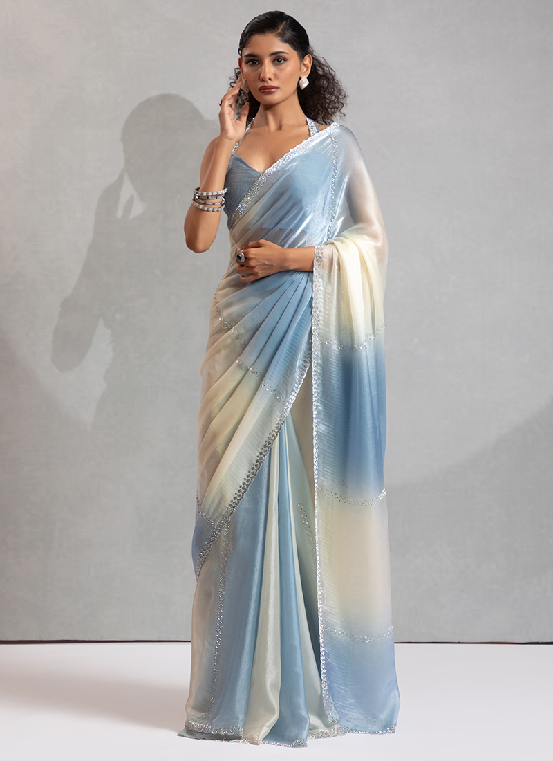 Satin Silk Party Wear Saree 6 Pieces Catalog Catalog