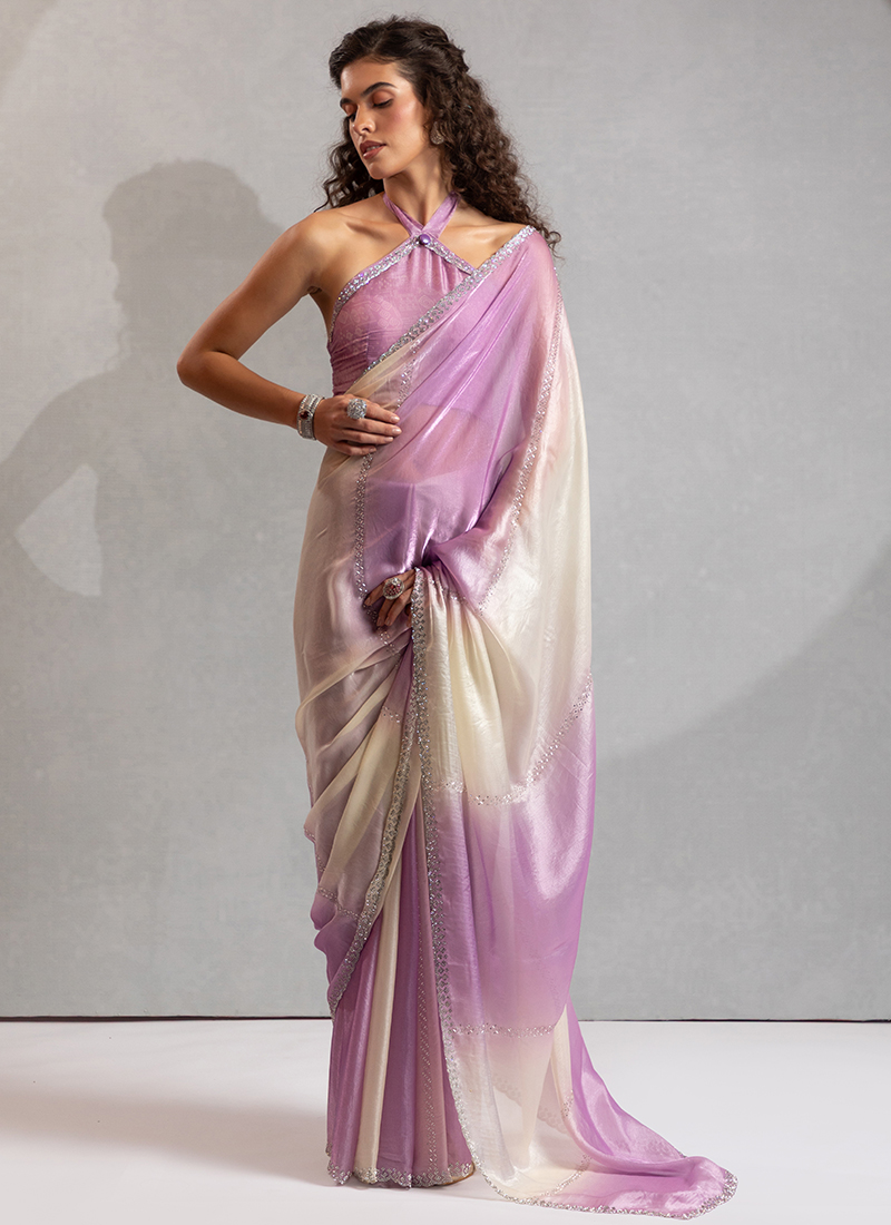 Satin Silk Party Wear Saree 6 Pieces Catalog Catalog