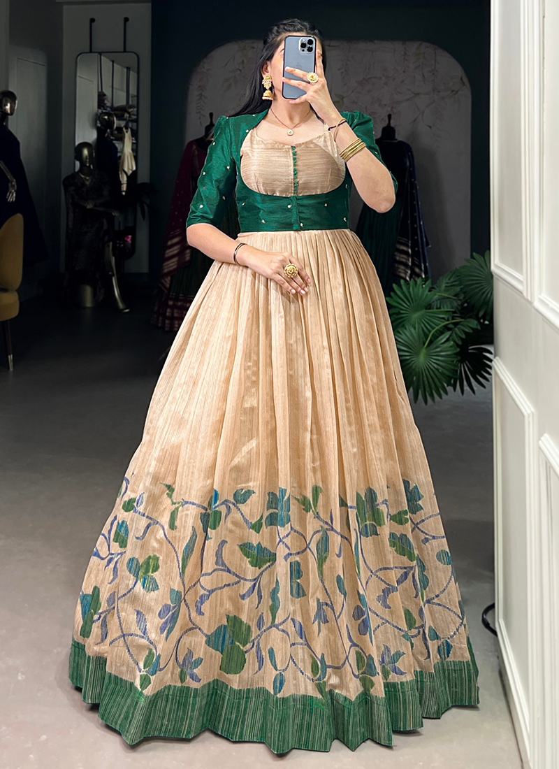 Silk Party Wear Readymade Gown 4 Pieces Catalog Catalog