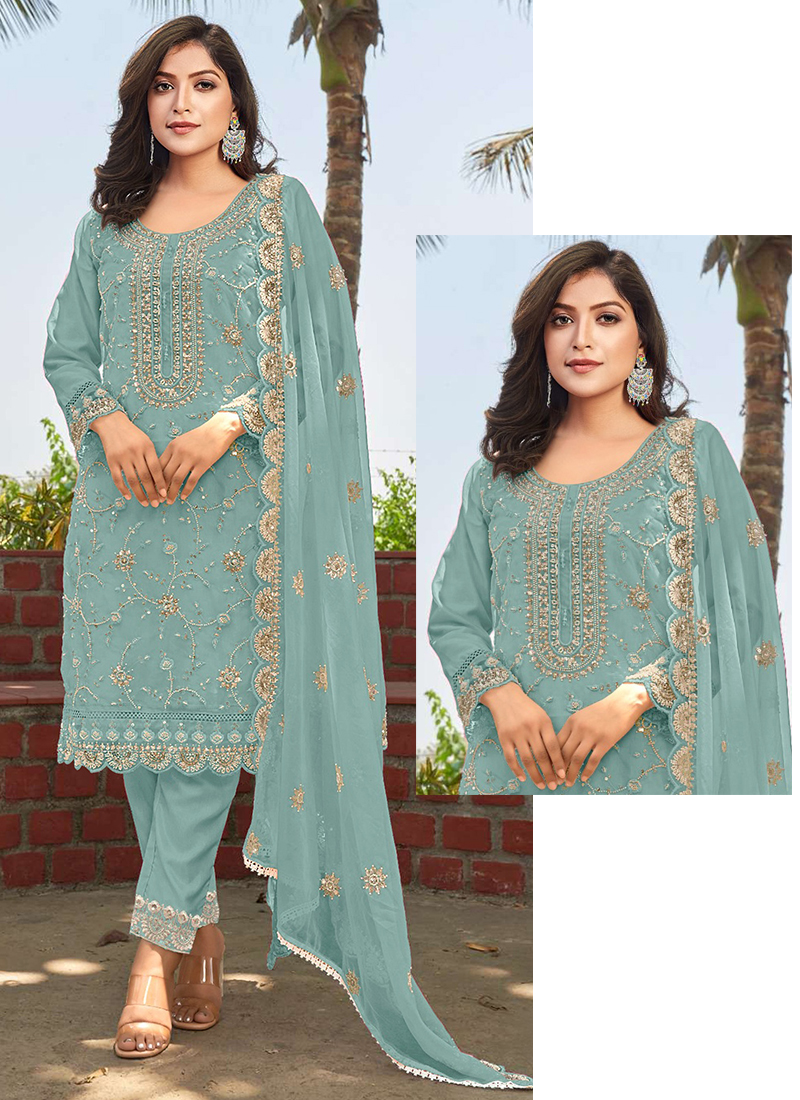 Heavy Oraganza Party Wear Pakistani Suit 5 Pieces Catalog Catalog