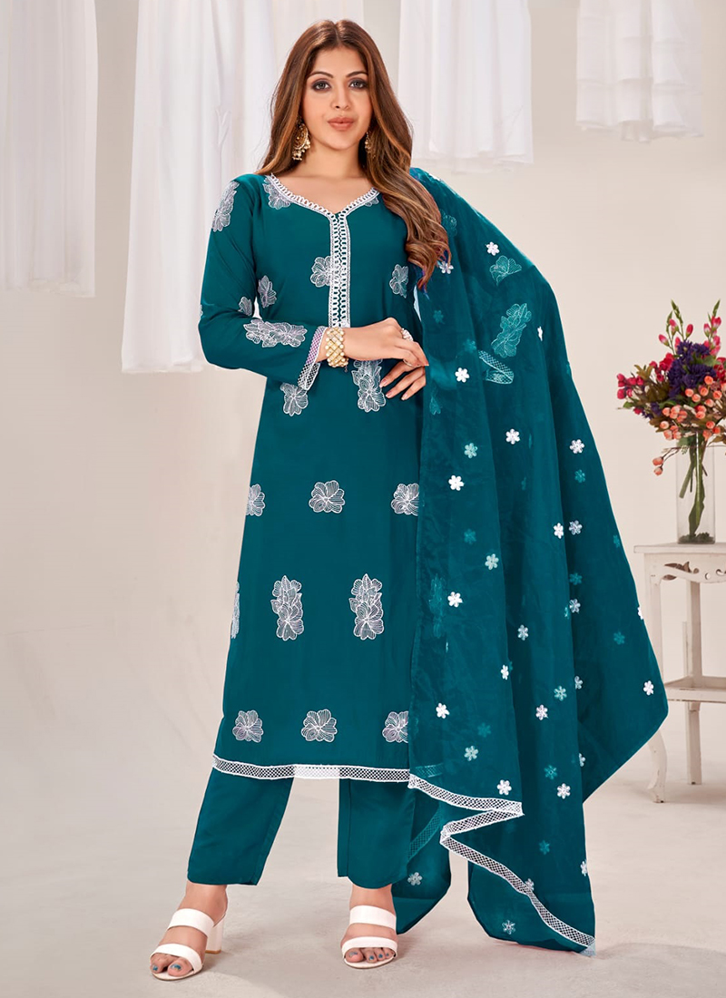 Buy Russian Silk Morpeach Festival Wear Lakhnavi Work Readymade Kurti ...