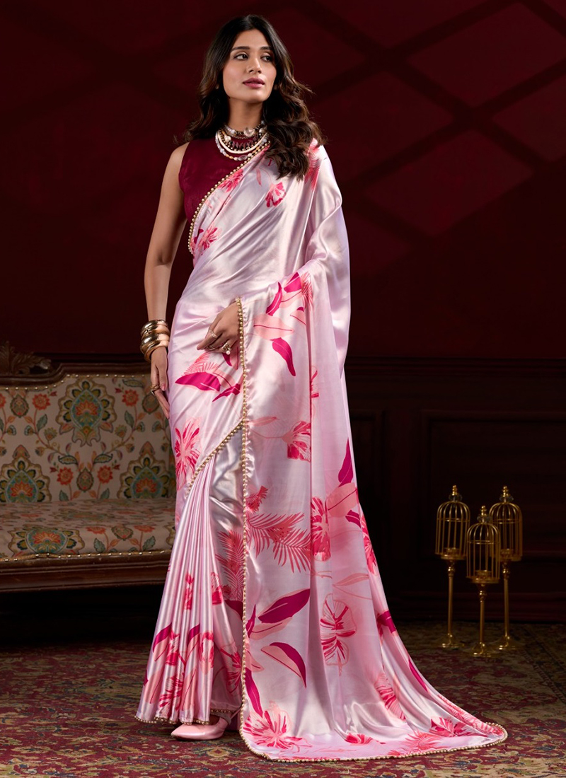 Japan Satin Festival Wear Saree 4 Pieces Catalog Catalog