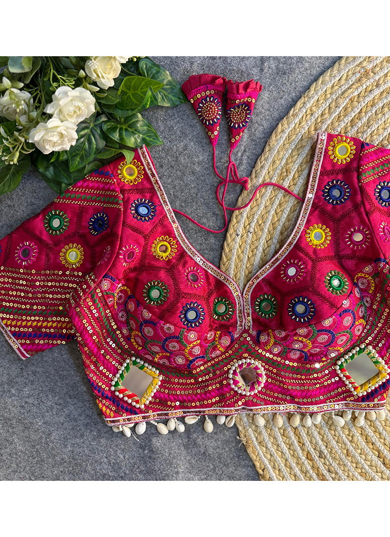 Italin Silk Navratri Wear Readymade Blouse 8 Pieces Catalog Catalog